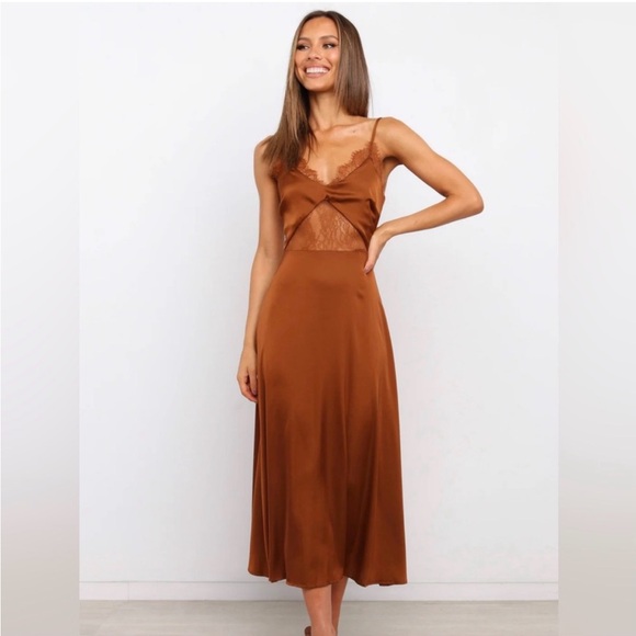 Petal & Pup | Dresses | Petal Pup Rust Satin Dress | Poshmark